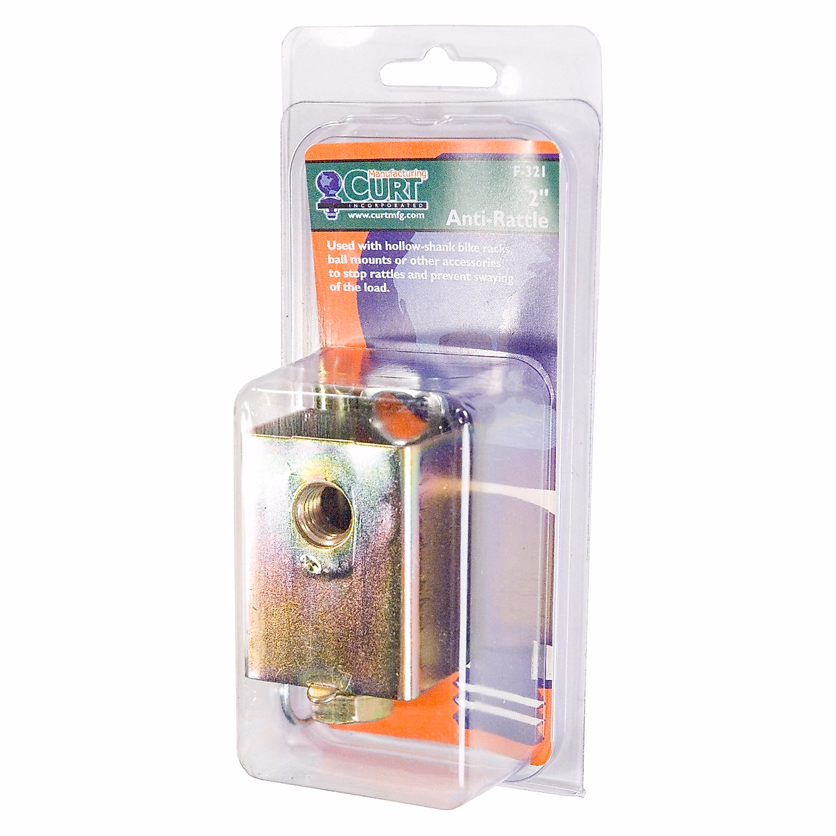 CURT 22321 Anti-Rattle Hitch Pin Shim Device, Fits 2-Inch Receiver, 1/2-In Hole