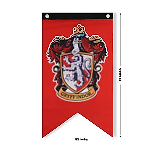 Magical Wizard House Wall Banners 20" x 12" Birthday Party Supplies Backdrop Flags Boys Girls Birthday Decoration Wizard School Birthday Decoration 5 Piece Set