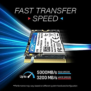 XTPC Systems 2TB P560 M.2 2230 NVMe PCIe SSD Gen 4.0x4 Single-Sided Drive, 5100MB/s Read, 3200 MB/s Write (Upgrade for Steam Deck, Surface Pro 7, Surface Laptop 4)