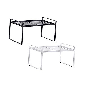 FUNOMOCYA Layered Shelf Rack Shelf Pot Storage Rrack Storage Shelves Storage Rack Black
