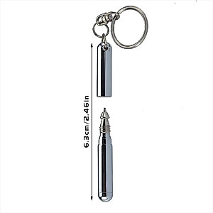 1 piece Retractable mini pen made of stainless steel Metal Tool Pen Retractable pocket pen keychain Dad gadgets, birthday, Christmas for Students, Office Staff, Construction Workers