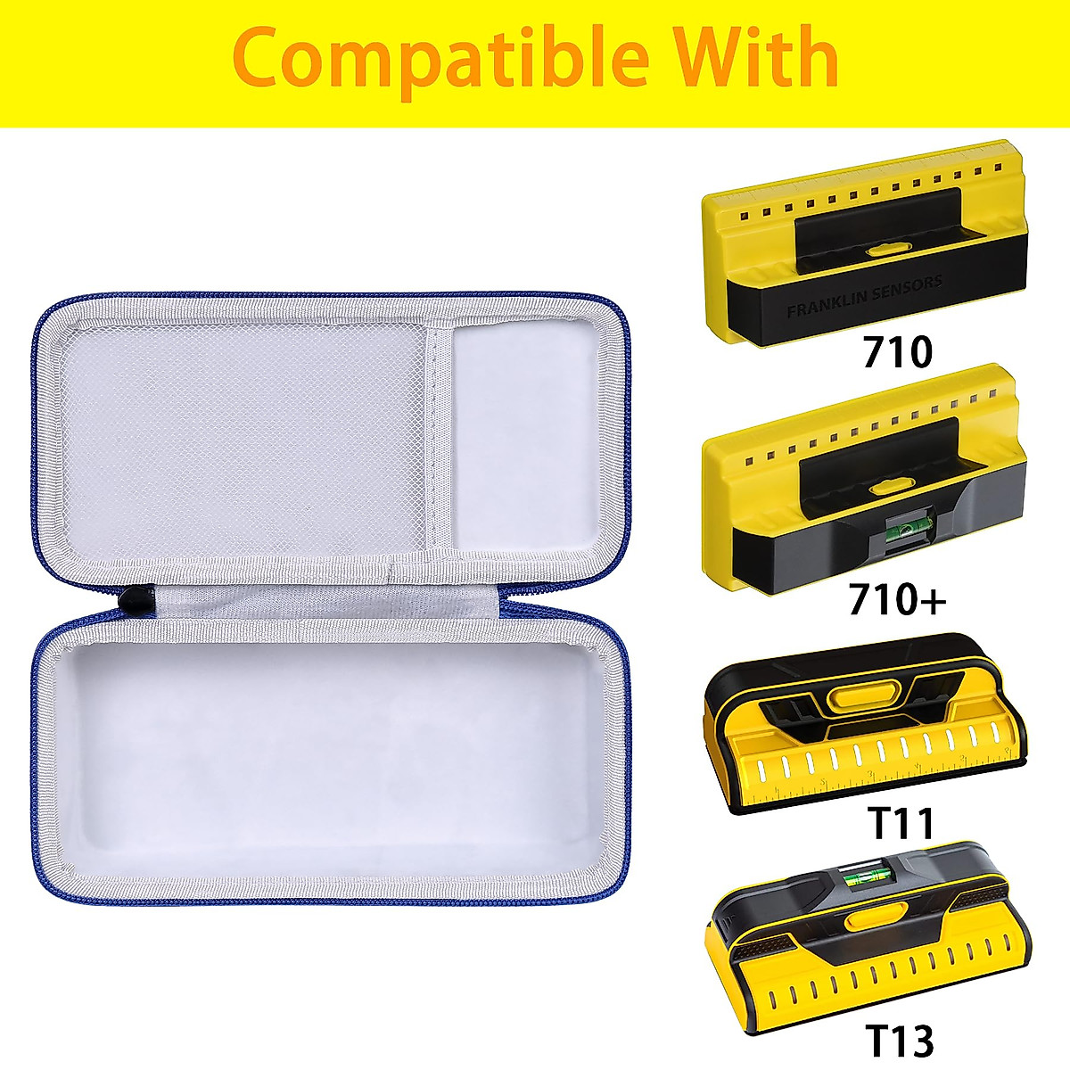 Khanka Hard Travel Case Replacement for Franklin Sensors ProSensor 710 710+ T11 T13 Professional Stud Finder (Blue)