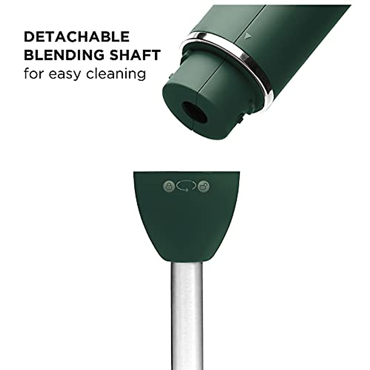 Chefman Immersion Stick Hand Blender with Stainless Steel Blades, Powerful Electric Ice Crushing 2-Speed Control Handheld Food Mixer, Purees, Smoothies, Shakes, Sauces & Soups, Forest