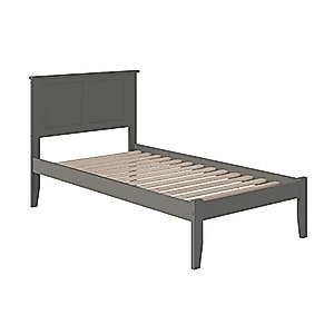 Atlantic Furniture AR8611009 Madison Platform Bed with Open Foot Board, Twin XL, Grey