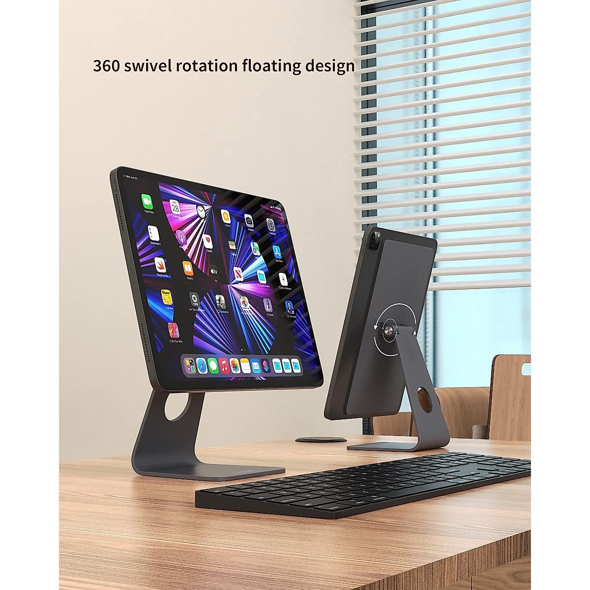 LULULOOK Compatible with Magnatic iPad Stand, Aluminum Tablet Holder Adjustable Desktop Stand Holder