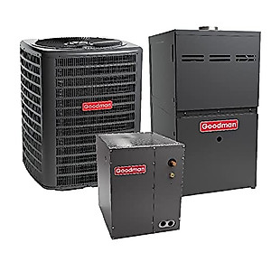 Goodman 3 Ton 14.3 SEER2 Single Stage Heat Pump GSZB403610 and 80,000 BTU 80% AFUE Multi-Speed Gas Furnace GM9S800804CN Upflow System with CAPTA3626C4