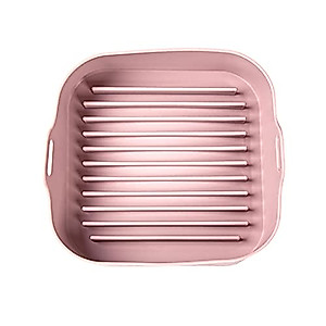 CVLLXS Silicone Pan Multifunctional Air Frying Pot Oven Accessories, Bread Fried Chicken Pizza Basket Baking Disk Baking Tool (Color : Pink) (Pink)