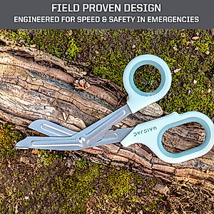 Professional-Grade Emergency Trauma Shears by PYRSIVA MEDICAL | Durable Titanized Blades, Rubberized Grips | For Nurses, EMTs, paramedics, physicians and vets