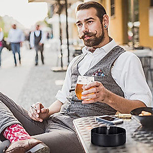 roygra Ashtray 2 Pack, Metal Ashtray - Silver, Medium Size (3.14 x 3.14 x 1.25’’)