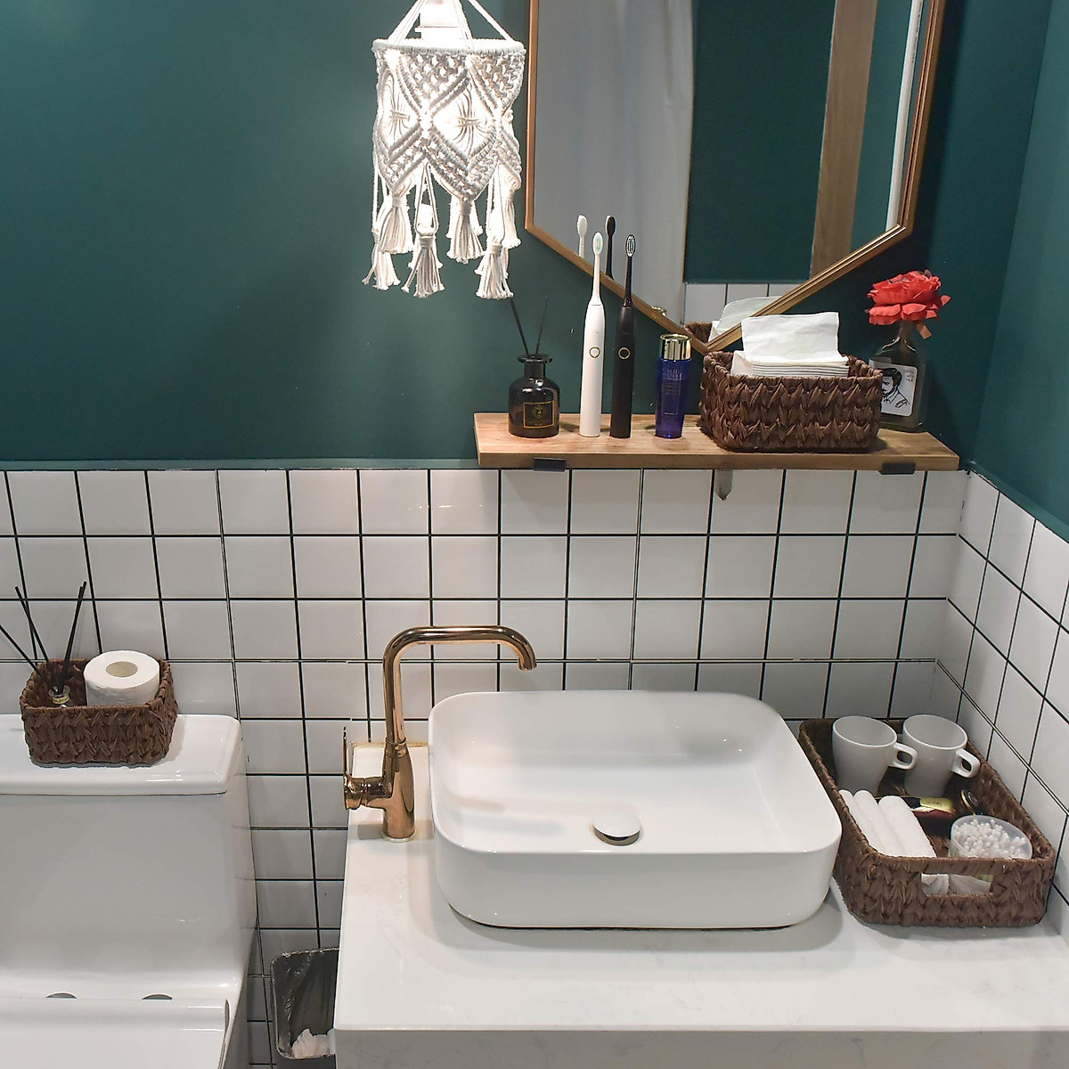 GRANNY SAYS Bundle of 2-Pack Wicker Baskets & 3-Pack Wicker Storage Baskets