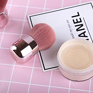 Foundation Brush,Daubigny Large Pink Powder Brush Flat Arched Premium Durable Kabuki Makeup Brush Perfect For Blending Liquid,Cream and Flawless Powder,Buffing, Blending,Concealer …