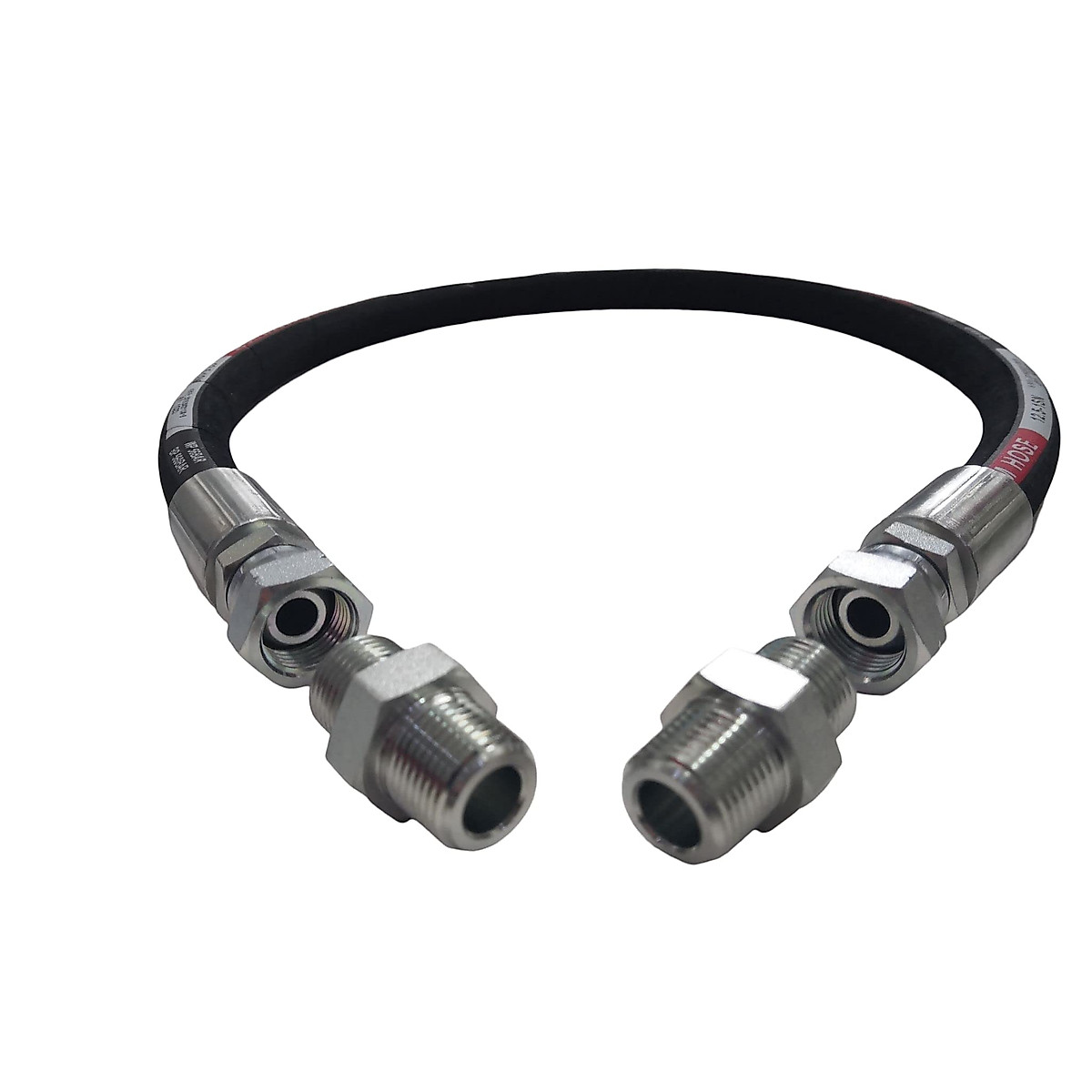 Upgraded Compressor Jumper Hose, High-Temperature 320°F, 1/2" x 40"Length, 1/2" NPT Male Connector, Both Sides Fittings Rotate Freely, 700 PSI