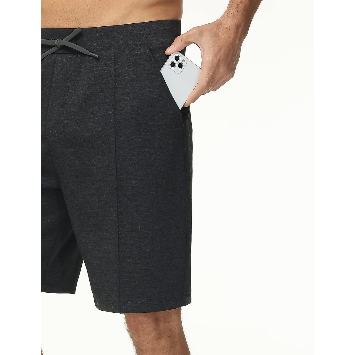 THE GYM PEOPLE Men's Workout Shorts Drawstring Athletic Loose Fit Lounge Sweat Shorts with Pockets Dark Heather Grey