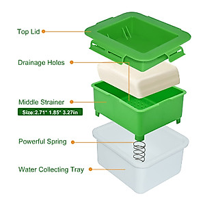 Timumstyle Tofu Press, Super Tofu Presser with Cheesecloth Box, BPA Free Tofu Press Maker Easily Removes Water from soft, Firm, Extra Firm Tofu and Cheese for Delicious Taste…, Green