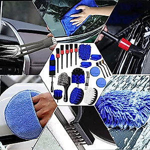 Akumorain Car Wheel Tire Cleaning Brush Set, Car Detailing Kit, Car Detailing Brush Set for Wheels Brush, Rim Brush, Detailing Brushes, Car Drill Detailing Brushes (20 PCS)