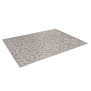 HOMEGNOME Indoor Outdoor Portico Area Rug (8'x10', Silver Grey)