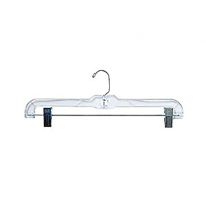 NAHANCO 616RC Heavy Weight Skirt/Slack Hanger, 16", Clear (Pack of 100)