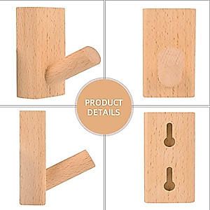 GDTOOLMMY Wood Hooks,Wooden Coat Hooks Wall Mounted,Decorative Backpack Towels Hanger, Hat Hooks for Wall Heavy Duty Hooks (Beech Wood,5Pack)