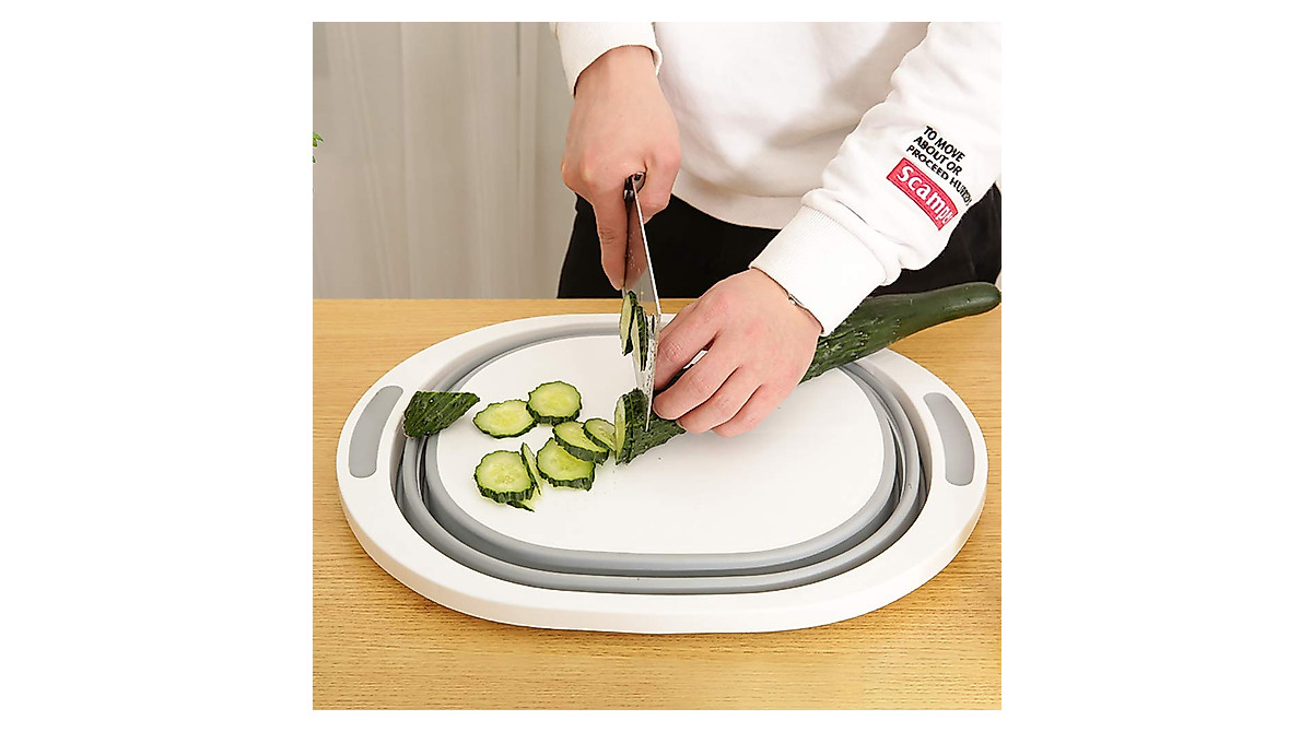 Ahyuan Collapsible Dish Pan Chopping Board Combo 10L Portable Washing ...