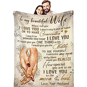 JOLOCHILL Gifts for Wife, to My Wife Blanket Mother's Day Wedding Anniversary Christmas Romantic Gifts for Her, Wife Birthday Gift Ideas, Presents for Her, Gifts for Wife Blanket 60x80