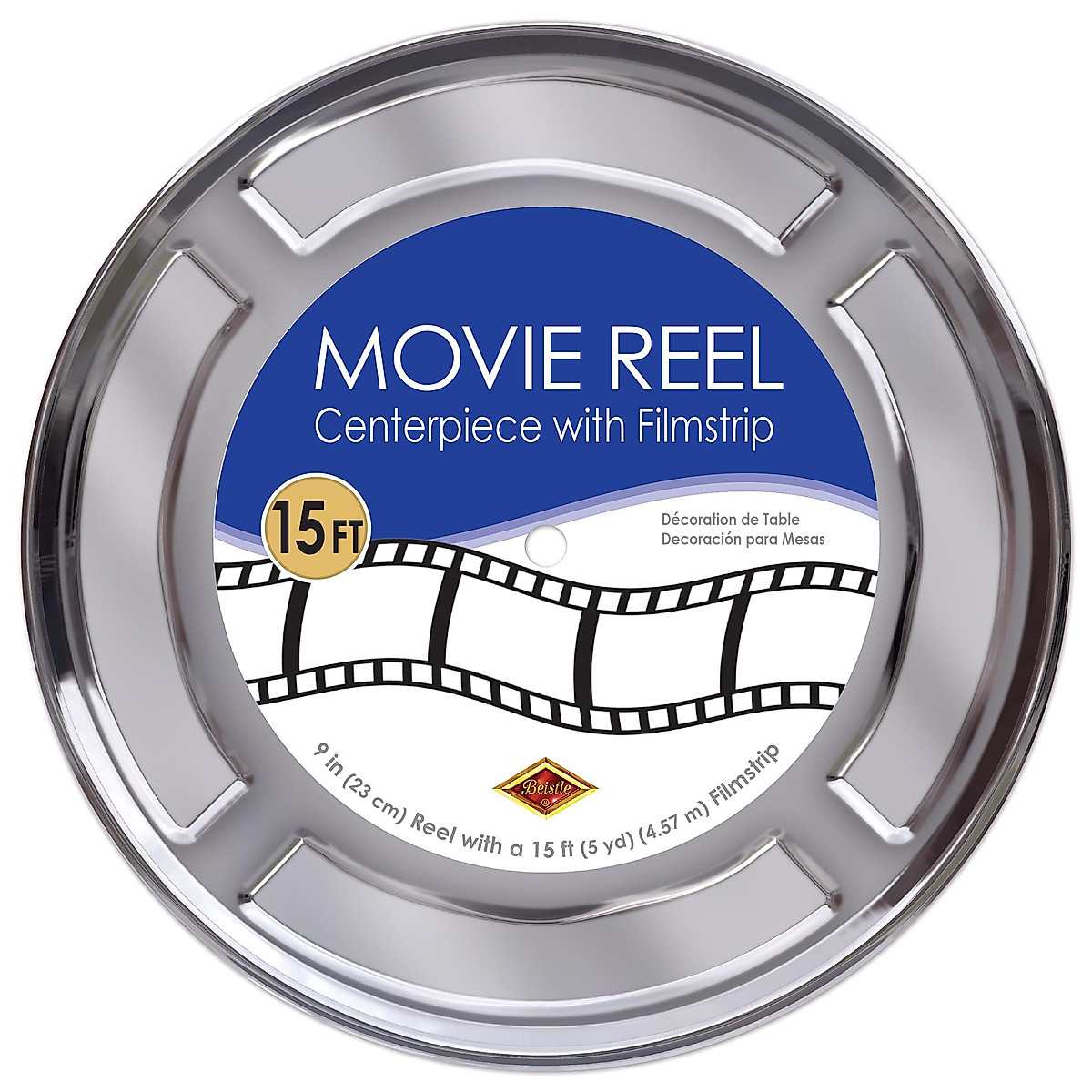 Beistle Movie Reel with Filmstrip Centerpiece, Multicolored