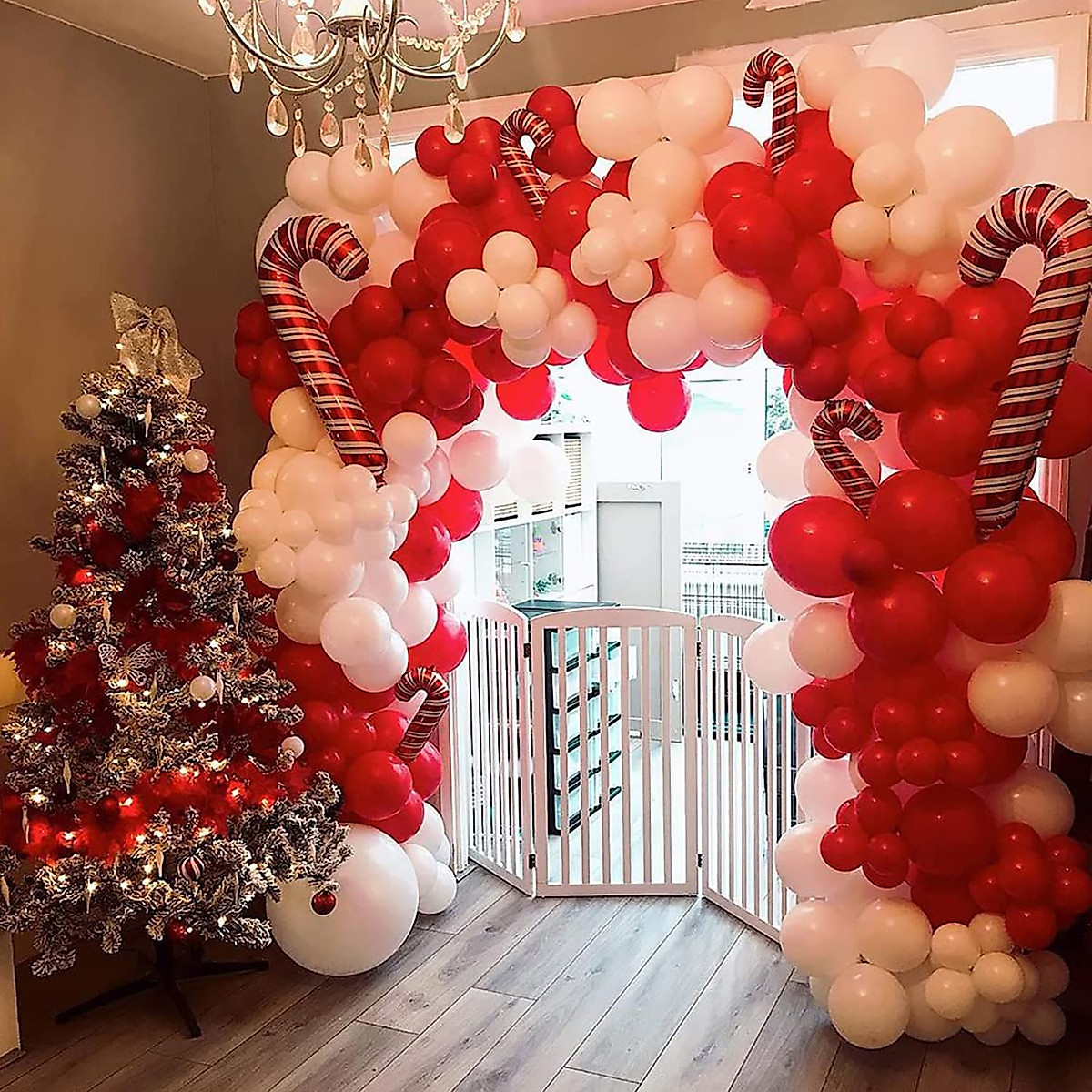 White Balloon Garland Arch Kit 100 Pack 18/12/10/5 Inch Matte White Latex Balloons Different Sizes Party Balloon for Baby Shower Wedding Engagement Christmas Graduation Birthday Party Decorations