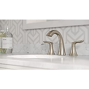 Pfister Weller Bathroom Sink Faucet, 8-Inch Widespread, 2-Handle, 3-Hole, Brushed Nickel Finish, LG49WR0K