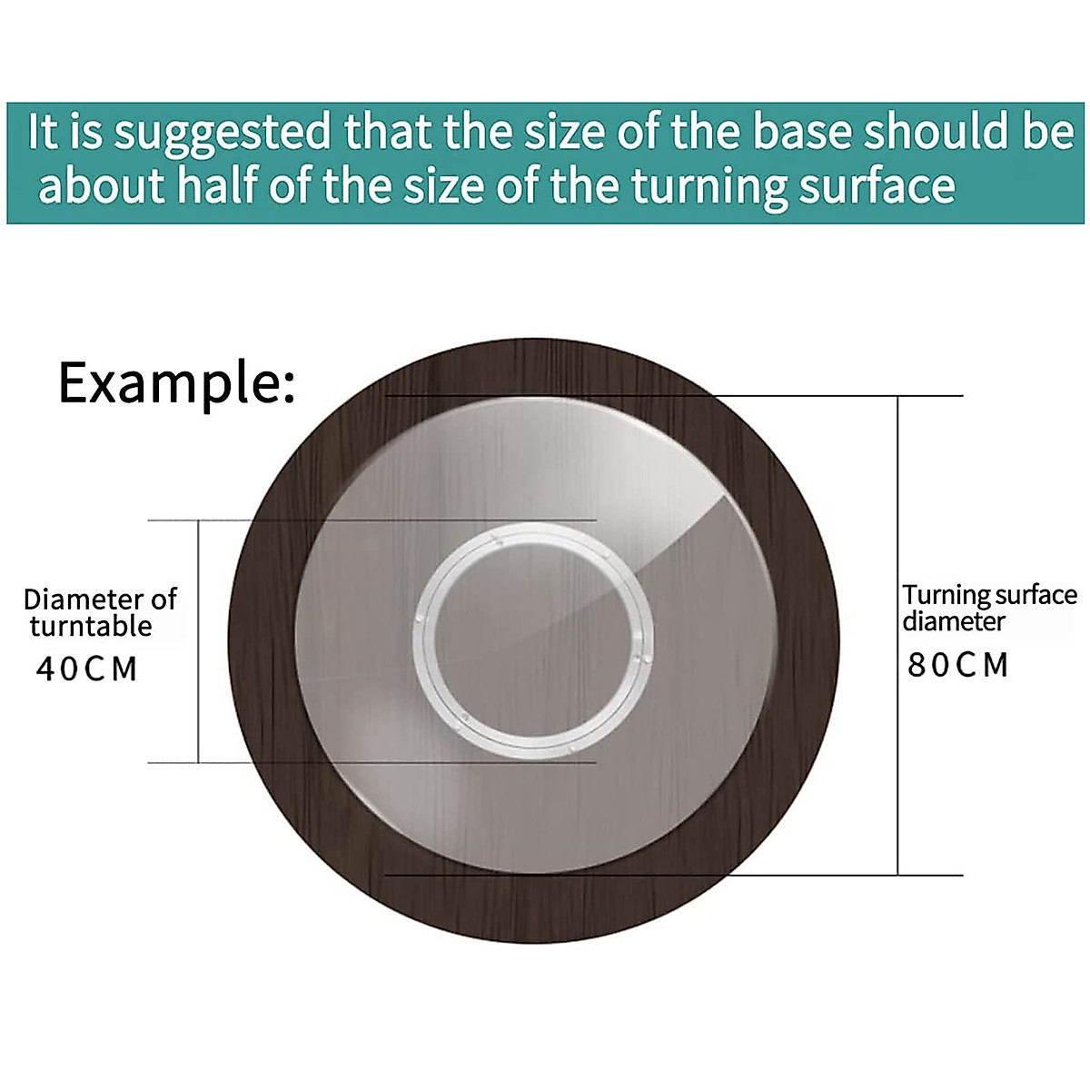 16inch Kitchen Dining Table Lazy Susan Ball Bearing Aluminum Heavy Duty Turntable Ring Round Swivel Plate Hardware Smooth & Quiet For Glass Granite Or Wood Kitchen Ding Table 20inch 24inch