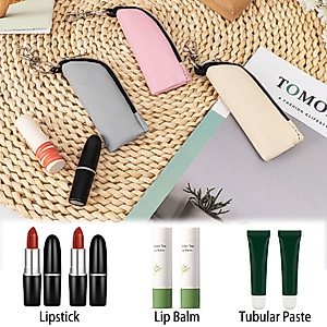 YVVZHOU PANN Chapstick Holder, 6 PCS Lipstick Holder Keychain Lipstick Sleeve Pouch Lip Balm Holder Zipper Lipstick Bag for Keychain Travel Accessories Gift for Girls and Women