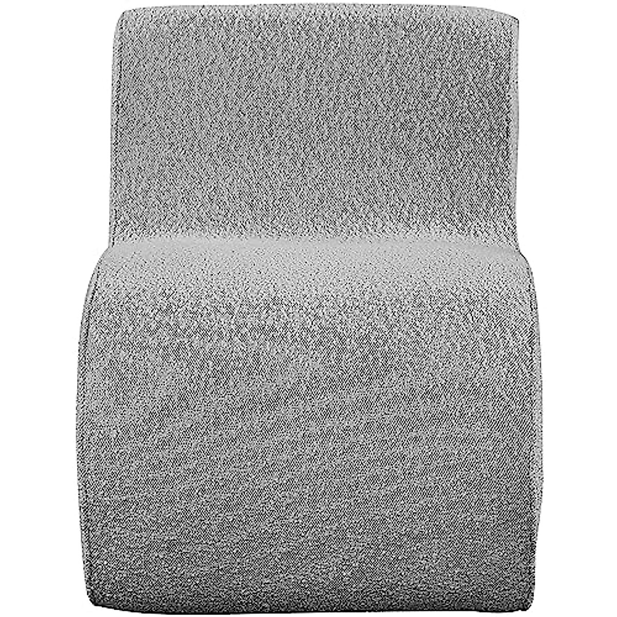 Meridian Furniture 599Grey Desiree Collection Modern | Contemporary Boucle Fabric Upholstered Accent Chair with Rich Grey Boucle Fabric, Curved Design, 22.5" W x 29" D x 28.5" H, Grey