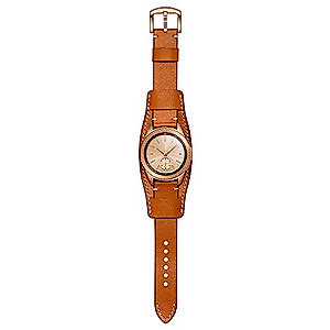 Balerion Cuff Genuine Leather Watch band,Compatible with Samsung Galaxy Watch 6/5/ 4,Galaxy watch3 41mm,Galaxy watch 42mm,Gear Sport and other standard 20mm band width watch,Brown