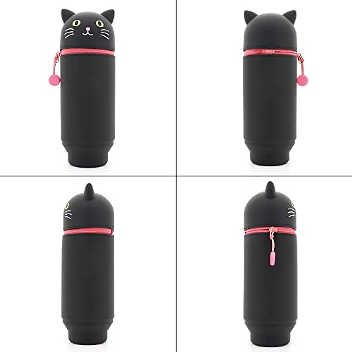 LIHIT LAB Kawaii Japanese Panda Large Stand Up Pencil Case For School Office College, Cute School Supplies, Animal Pen Holder Pencil Pouch Holder Girls, Artist Pencil Case, Panda (A7714-6)