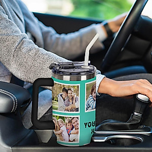 Artsadd Personalized 40oz Insulated Stainless Steel Tumbler with Photos and Text, Thermal Insulation, Spill-Proof Lid for Christmas or Any Occasion