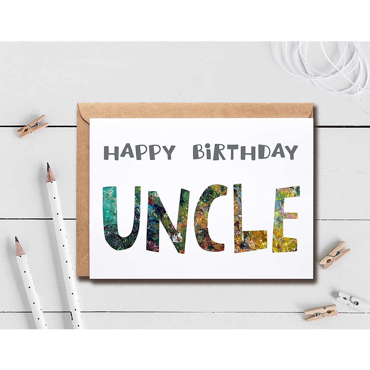 Happy Birthday Uncle - Uncle Birthday Card - Uncle Card - Card For Uncle Modern - Uncle Birthday Card - Card For Uncle