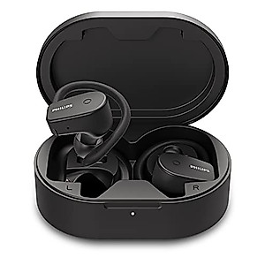 Philips A5205 Wireless Sports Earbuds, IPX7 Waterproof, in-Ear True Wireless Bluetooth 5.1 Headphones, USB-C Charging, Detachable earhooks, Up to 20 Hours of Playtime, TAA5205BK
