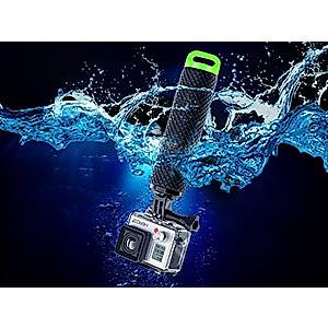 Waterproof Floating Hand Grip Compatible with GoPro Hero 11 10 9 8 7 6 5 4 3+ 2 1 Session Black Silver Camera Handler & Handle Mount Accessories Kit & Water for Water Sport and Action Cameras (Green)