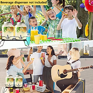 Beverage Dispenser Stand for Parties 1 Gallon Double Drink Metal Dispenser Stand Dispenser Holder, Compatible with Round Water Glass Jar Jug Gallon Containers, Parties & Daily Use（No drinks machine）