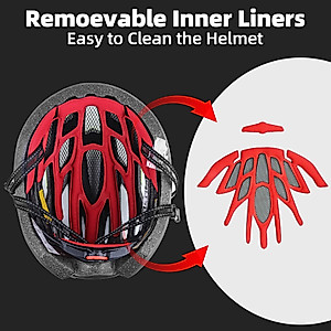 Shinmax Bike Helmet, CPSC/CPC Bike Helmet for Adult Men Women with Magnetic Goggles&Led Back Light Cycling Helmet Adjustable SM-T69