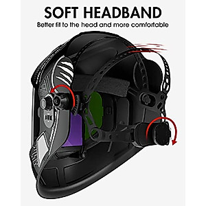 ANDELI Welding Helmet,Panoramic 180° Large Viewing True Color Solar Powered Auto Darkening Welding Helmet with Side View 4 Arc Sensor Wide Shade 4/5-8/9-13 Welder Mask for TIG MIG ARC Grinding Plasma