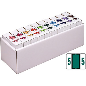 Smead BCCRN Bar-Style Color-Coded Numeric Label, 0-9, Label Roll, Assorted Colors (67380)