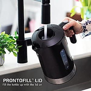 Ovente Electric Kettle, 1.8 Liter with Prontofill Lid 1500 Watt BPA-Free Fast Heating Element with Auto Shut-Off & Boil Dry Protection, Instant Hot Water Boiler for Coffee & Tea, Black KP413B