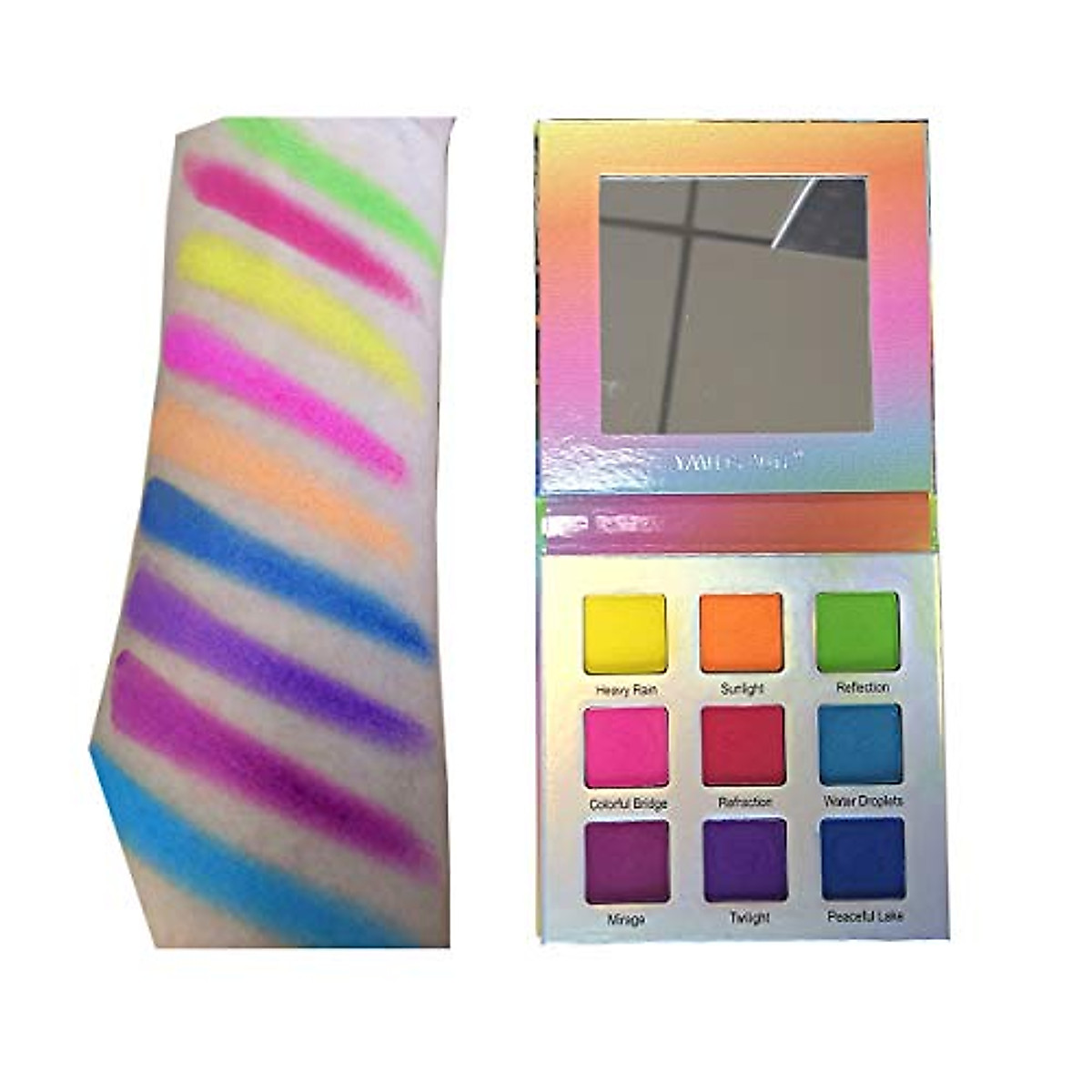 Highly Pigmented Eyeshadow Palette,YMH BEAUTE 9 Color Bright Eye Makeup Palette Colorful Matte Eye Shadow Palettes Long Lasting Waterproof Cruelty-free, Rainbow