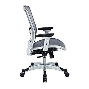 Space Seating 317 Series Executive Light Air Grid Office Chair with Breathable Mesh Back, Lumbar Support, 2-to-1 Synchro Tilt Control and Adjustable Tension, Platinum Finish