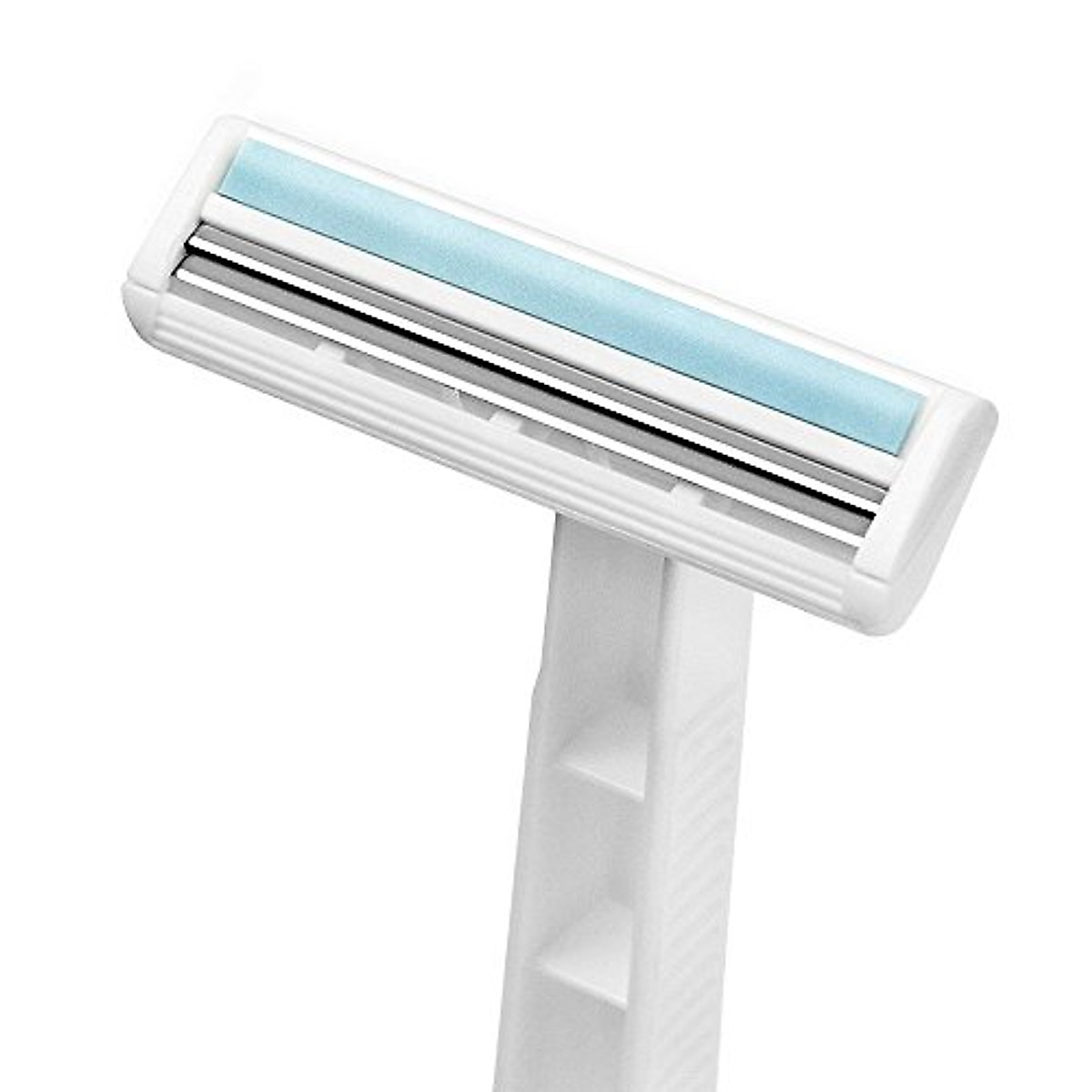 QSHAVE Men's Disposable Razor Shaver with Double Layer Blade, 10 Count (White)