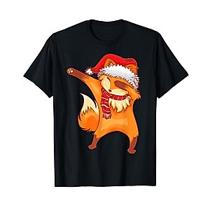 Dabbing Fox Cute Christmas Scarf & Hat Dab Animal Gift T-Shirt