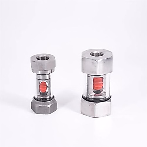 1/4" 3/8" 1/2" 3/4" 1" BSPT Female in-Line 304 Stainless Steel Window Sight Flow Indicator with Impelle(Normal Body,1")