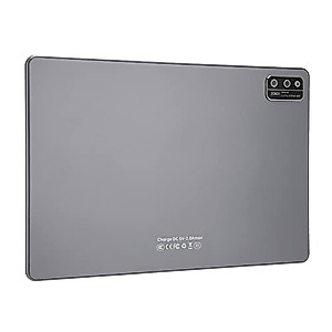 fannay Tablet PC, 10.1 Inch Smart Tablet 100‑240V 5GWiFi 5.0 Gray Front 800W Rear 2000W 8GB RAM 128GB ROM for Home for Travel (US Plug)