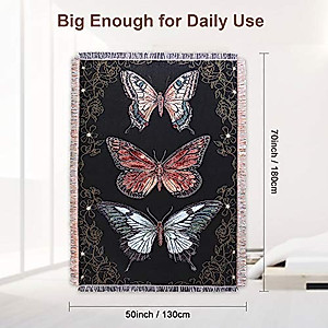 YunTu Butterfly Throw Blanket Big Woven Butterfly Blankets Cover for Couch Chair Furniture 50x70 inches Butterfly Gifts for Women