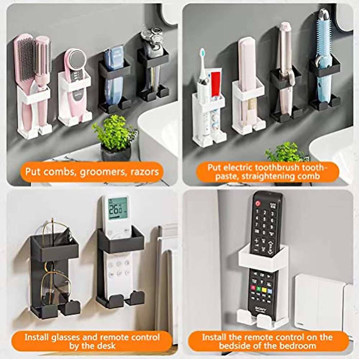 OHEPFD Metal Curling Iron Holder Stainless Steel Metal Hair Tool Holder Ironing Board Hanger Wall Mount Shelves Holder Bathroom Shelf Rack