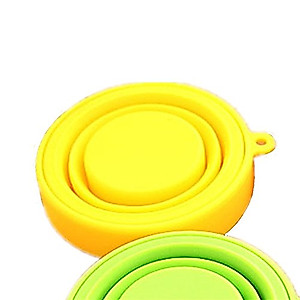 Allforhome Silicone Mouthwash cup Toothbrush cup Hot water cup Folding cup Collapsible and Stretch Travel Portable Cup With Cover Yellow